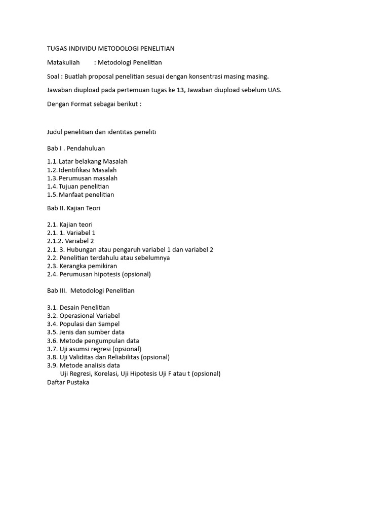 Tugas Individu Metodologi Penelitian | PDF | Karier & Perkembangan