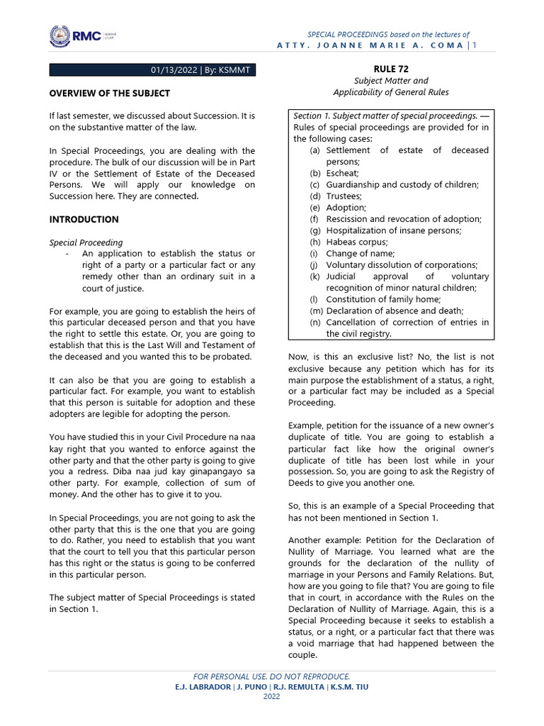 SpecPro Notes Coma | PDF
