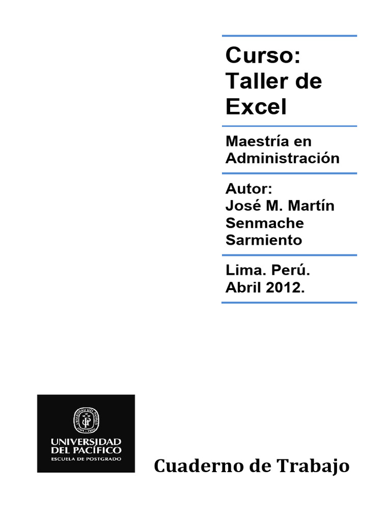 Curso: Taller de Excel | PDF | Microsoft Excel | Hoja de cálculo