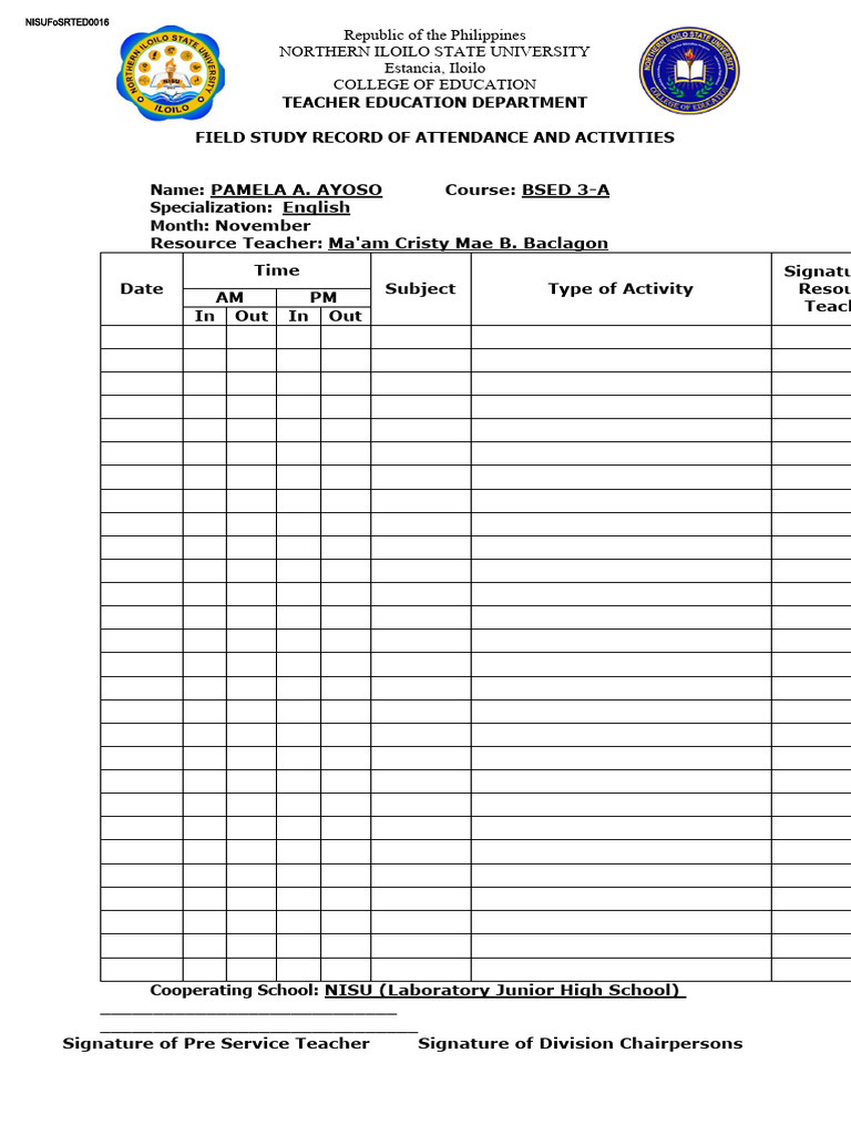 Field Study Fs DTR Nisufosrted0016 Final | PDF