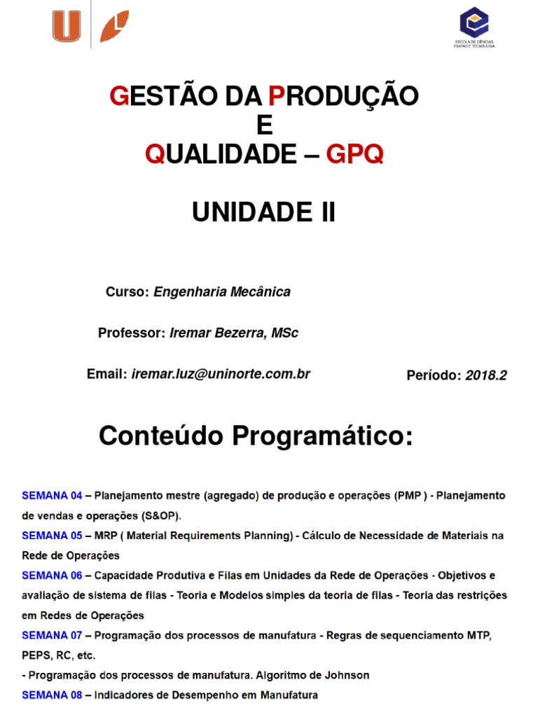 Gestão de Produção e Qualidade - GPQ | PDF | Negócios