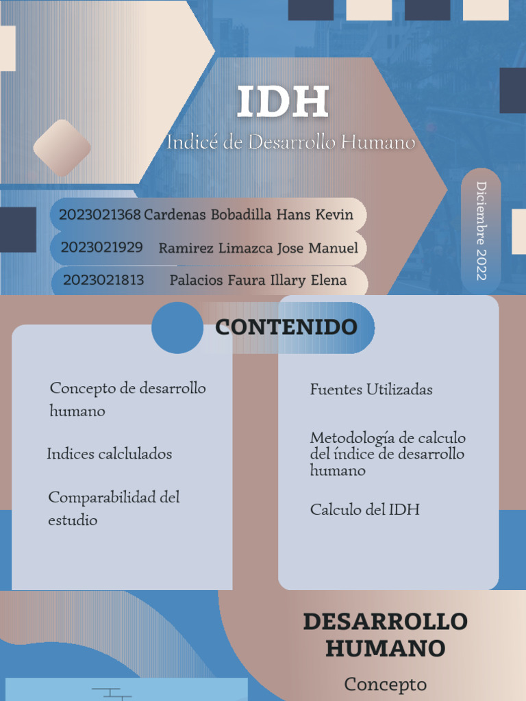 Cálculo Del Idh | PDF | Índice de Desarrollo Humano