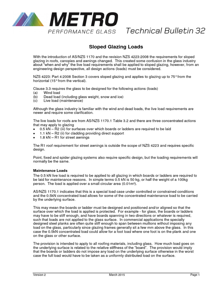 Sloped Glazing Load Requirements Explained | PDF | Applied And ...