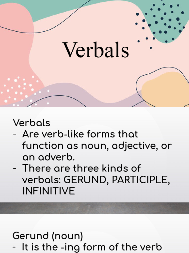 Understanding Verbals in English | PDF | Language Arts & Discipline ...