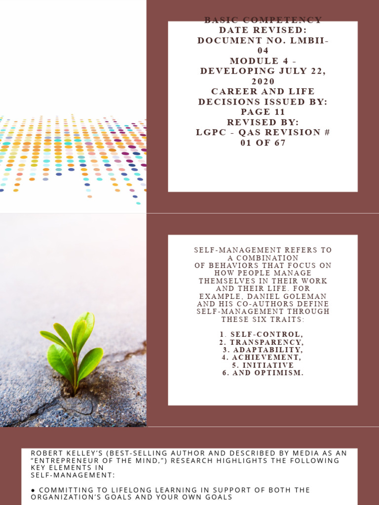 Career and Life Decisions Development | PDF | Goal | Leadership