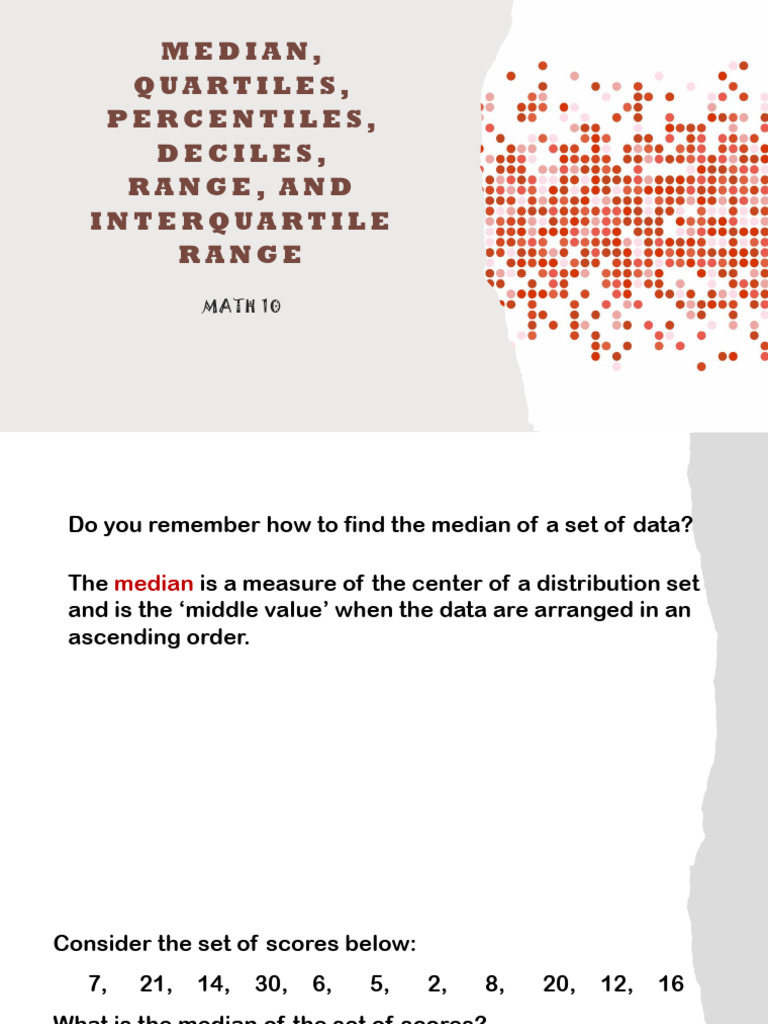 Quartiles, Percentiles, Deciles | PDF | Percentile | Quartile