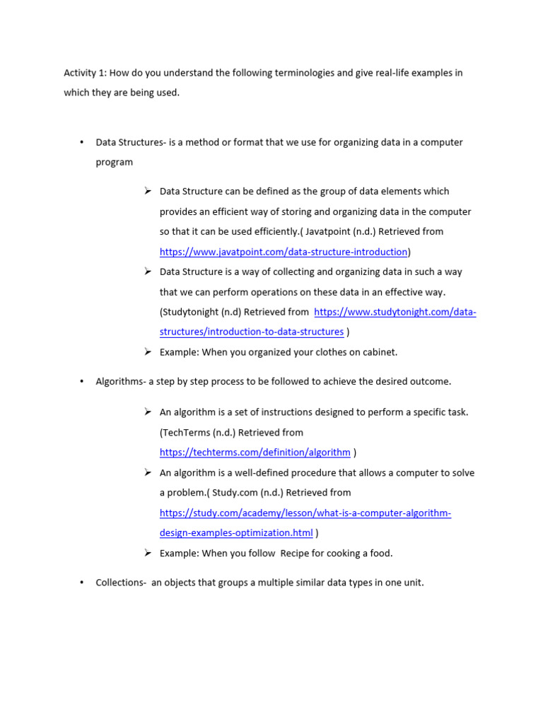 Activity 1 | Download Free PDF | Queue (Abstract Data Type) | Data Management
