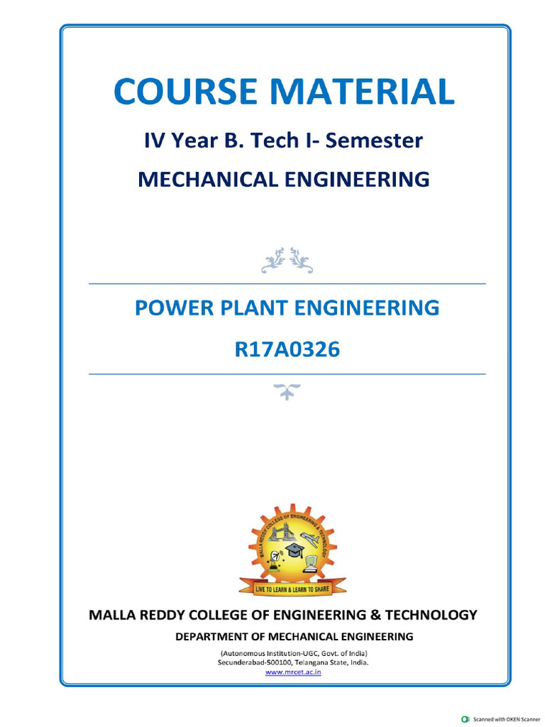 Power Plant Engineering Digital Notes | PDF