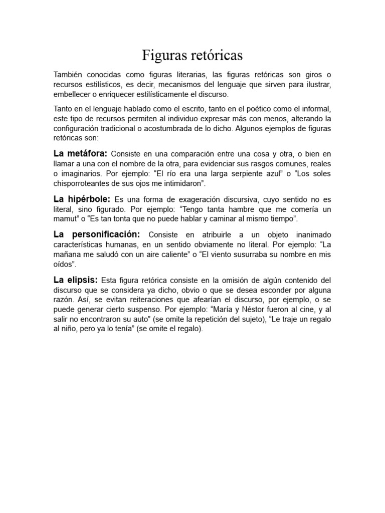 Figuras Retóricas | PDF | Metáfora | Lingüística