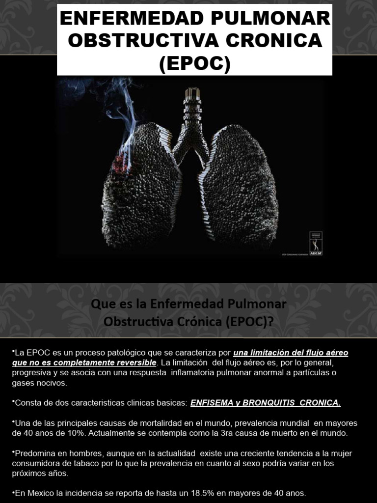 Enfermedad Pulmonar Obstructiva Cronica Epoc | PDF | Enfermedad pulmonar obstructiva crónica ...