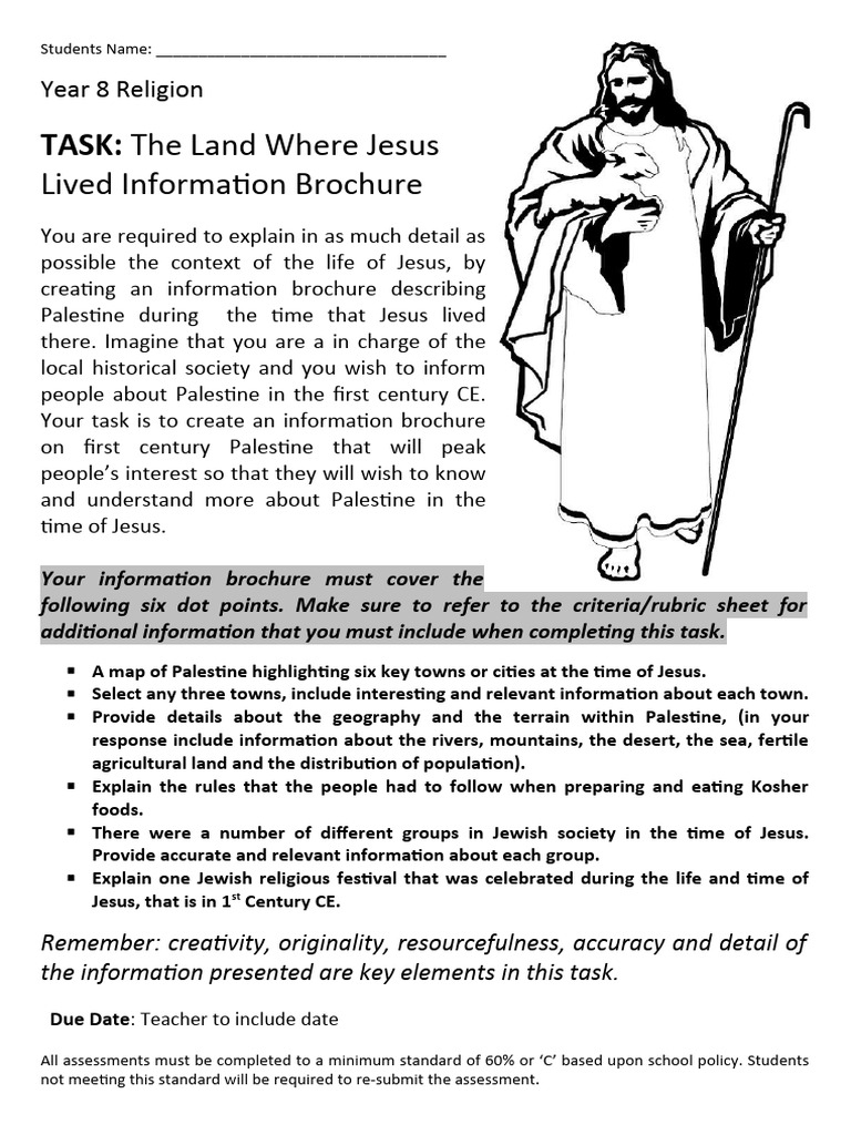 BrochureTasksheet - With Criteria Sheet - JMH | PDF | Information ...