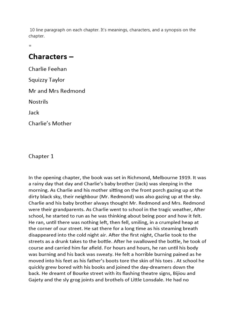 10 Line Paragraph On Each Chapter | PDF