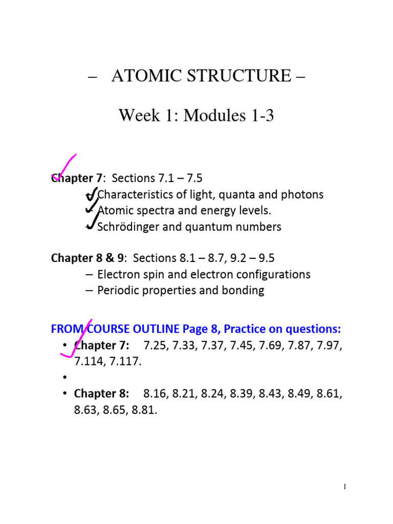 Module 1-3 Notes | PDF | Atomic Orbital | Emission Spectrum