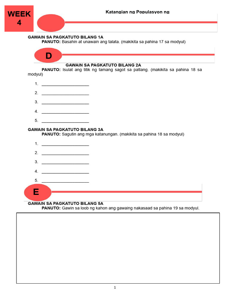 Week 4 Answer Sheets Ap3 | PDF