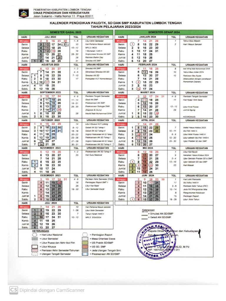 Analisis Minggu Efektif 2023-2024 | PDF
