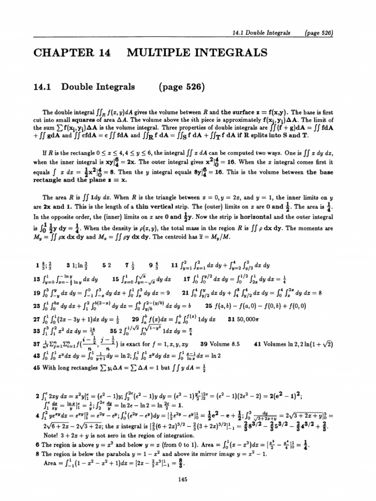 Strang Calculus Multiple Integral Manual - ch14 | PDF | Integral | Area