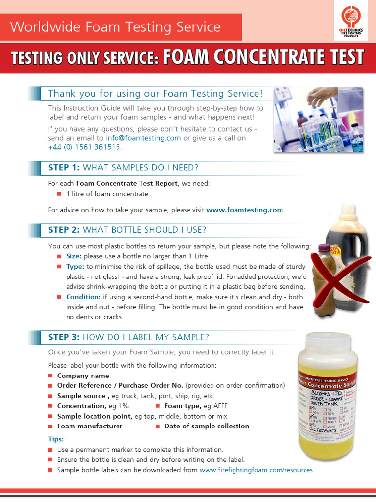 Testing Only Instructions Concentrate | PDF