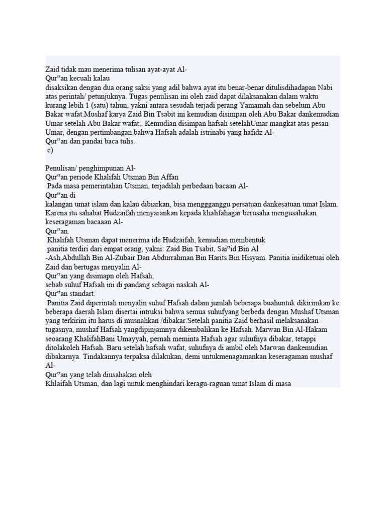 Zaid Tidak Mau Menerima Tulisan Ayat | PDF