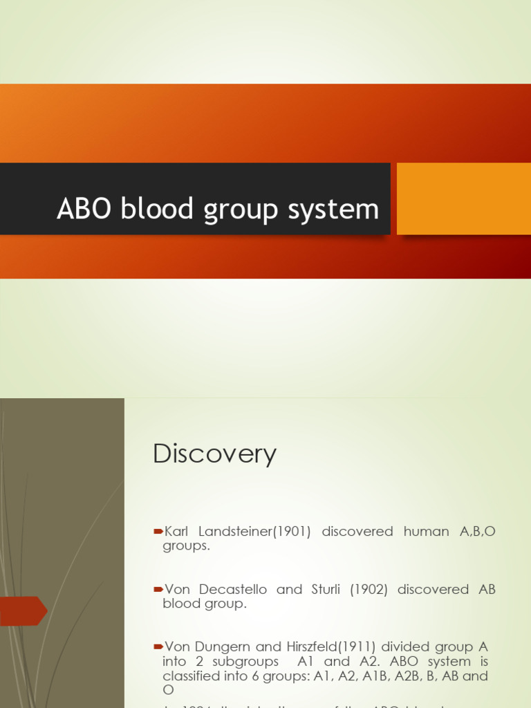 ABO Blood Group System FINAL | Download Free PDF | Anatomy | Body Fluids