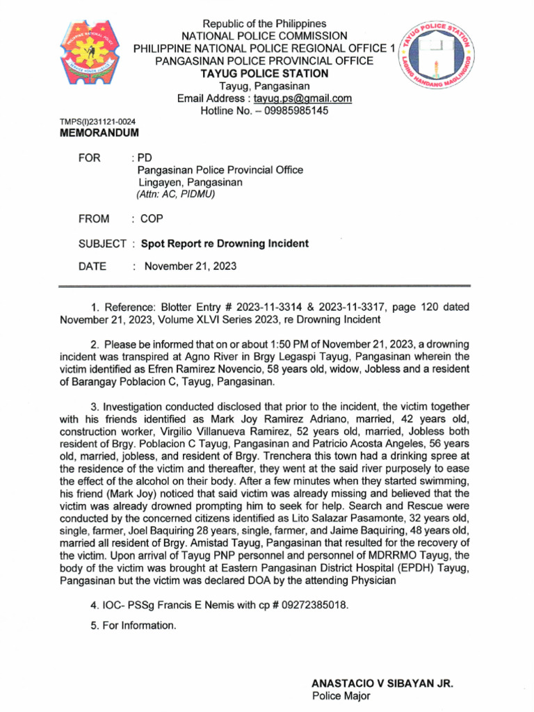 spot report | PDF | Government | Philippines