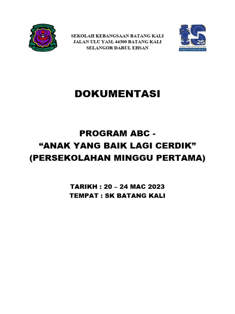 Dokumentasi Program Abc | PDF | Karier & Perkembangan