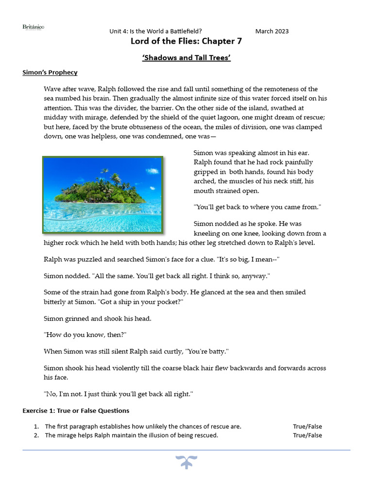 Lord of the Flies: Chapter 7 Analysis | PDF