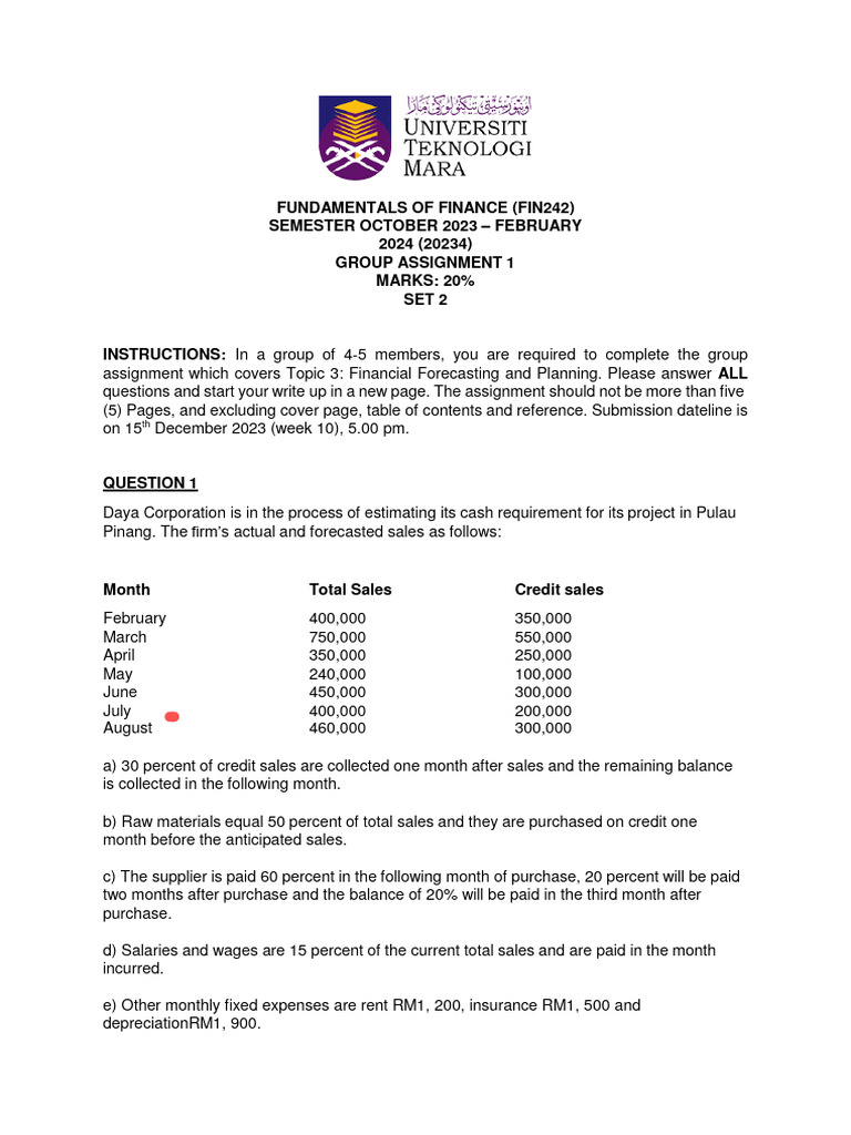 Assignment 1 - Fin242 Set 2 | PDF | Balance Sheet | Retained Earnings