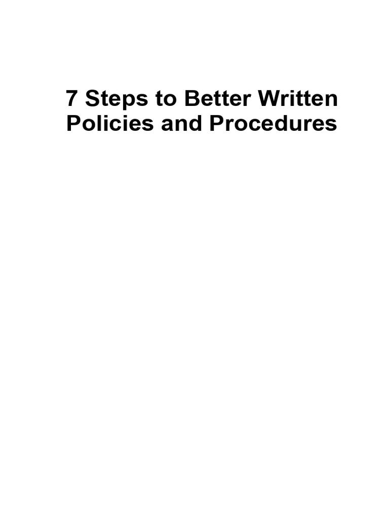 7 Steps BOOK - 2015 | PDF | Policy | Business Process