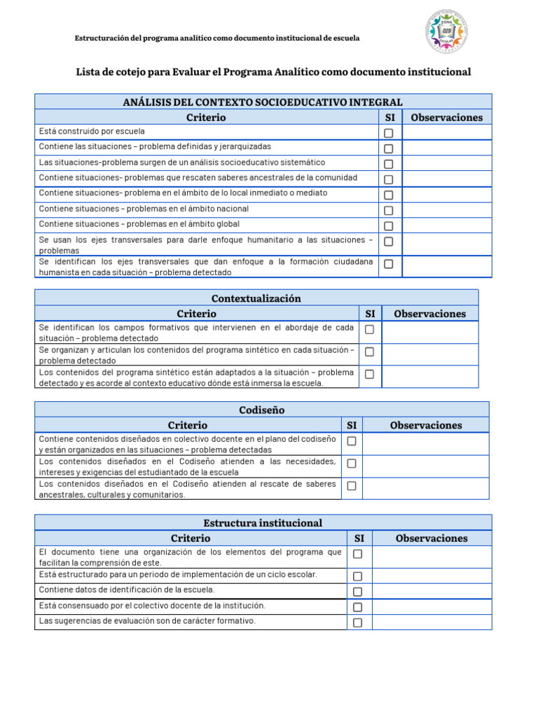 Lista de Cotejo para Evaluar El Programa Analítico | Descargar gratis PDF | Aprendizaje