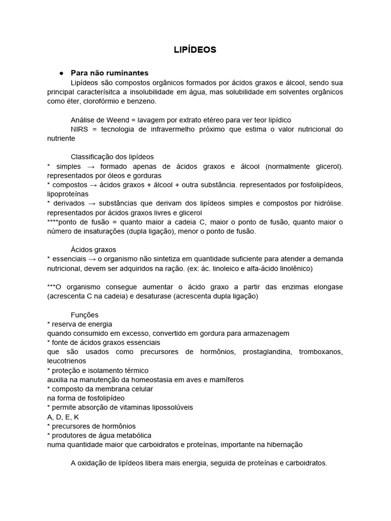 Resumo P2 Nutrição Pdf Lipídio Gordura