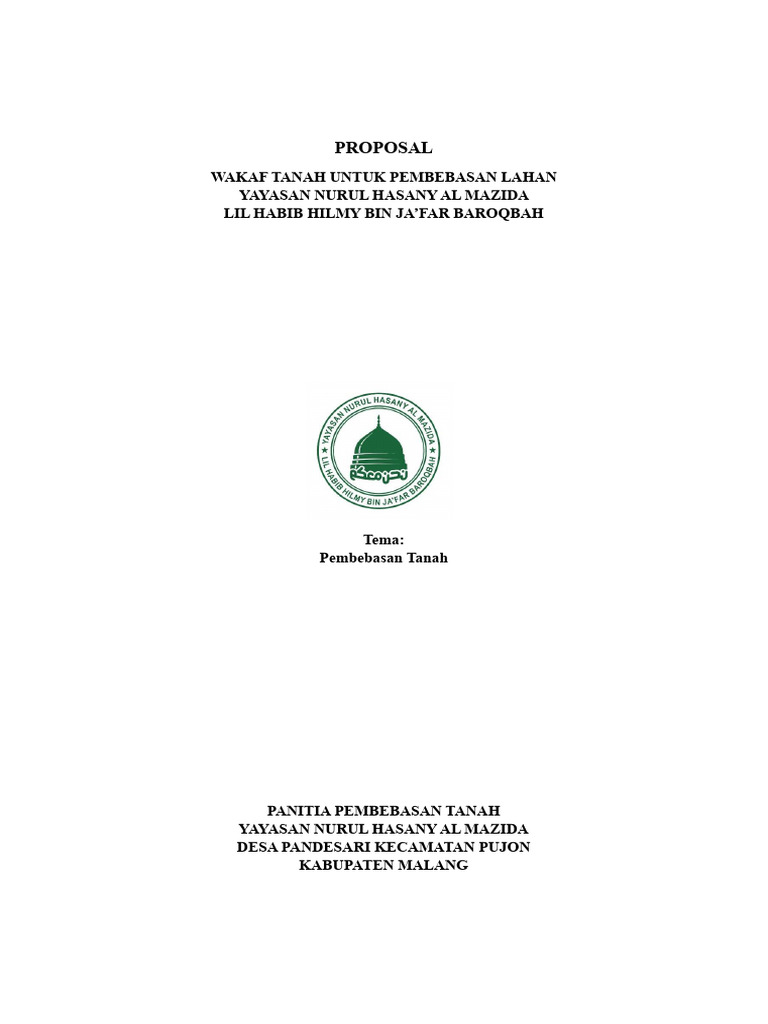 PROPOSAL PEMBEBASAN LAHAN TANAH | PDF PROPOSAL PEMBEBASAN LAHAN TANAH | PDF