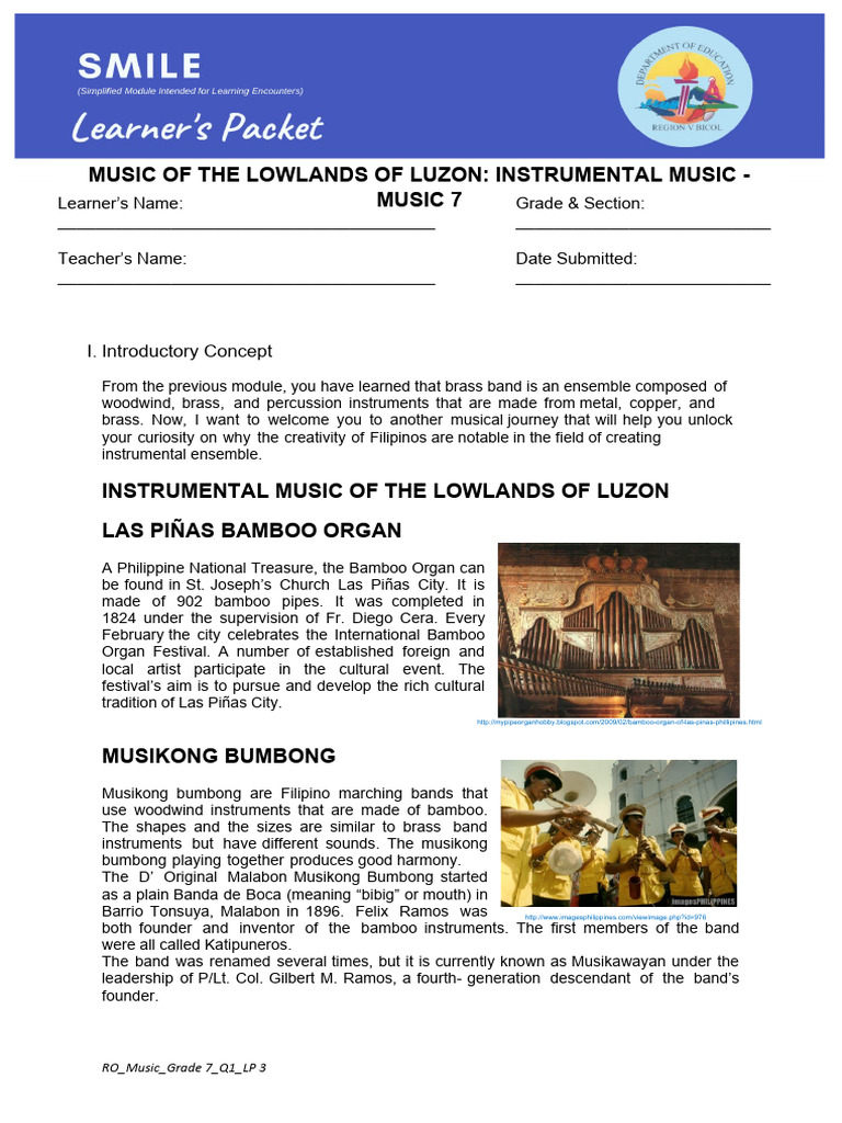 03 Q1 MUSIC 7 SMILE Edited | PDF | String Instruments | Musical Instruments