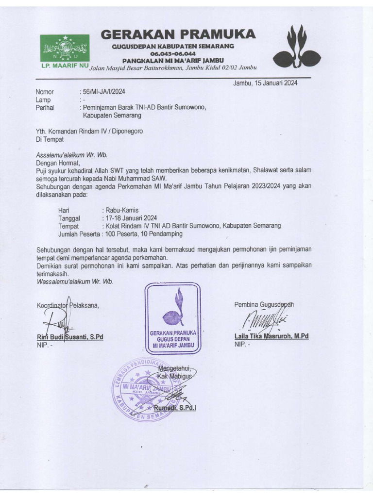Surat Ijin Tempat 001 | PDF
