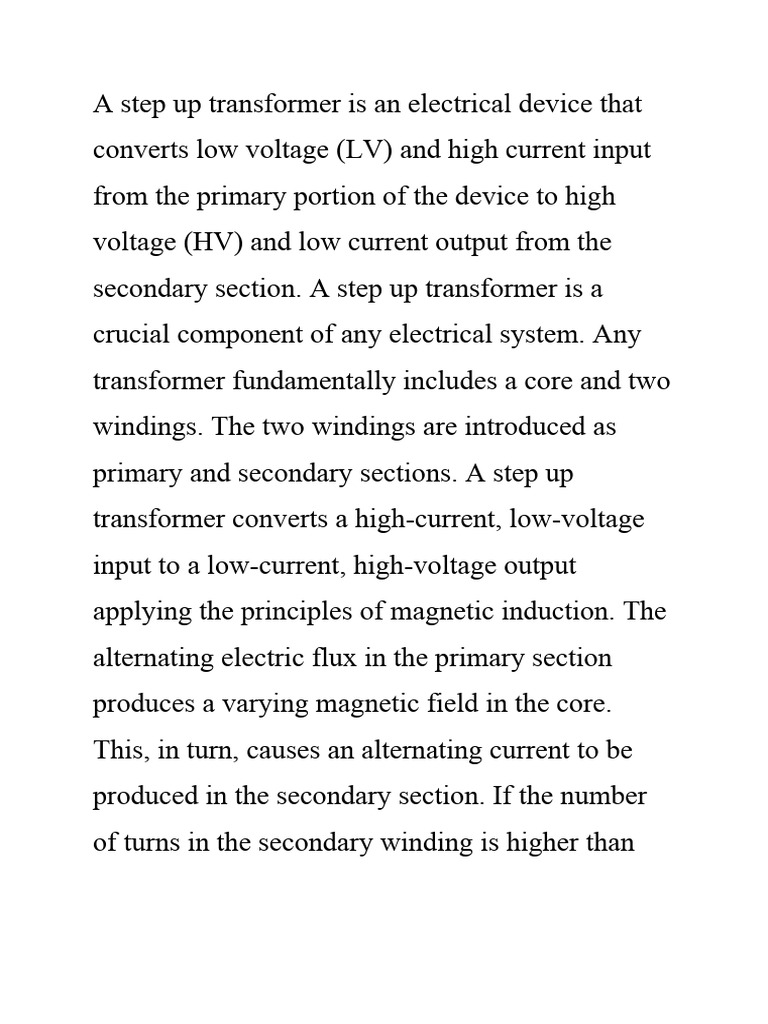 A Step Up Transformer | PDF | Transformer | Inductor