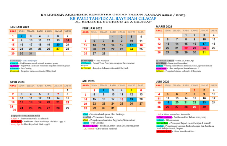 Kalender Akademik SMT Genap | PDF