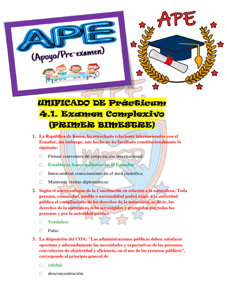 APE de Practicum 4-1 Del Examen Complexivo - PRIMER BIMESTRE-MESD | PDF | Habeas corpus | Estado ...
