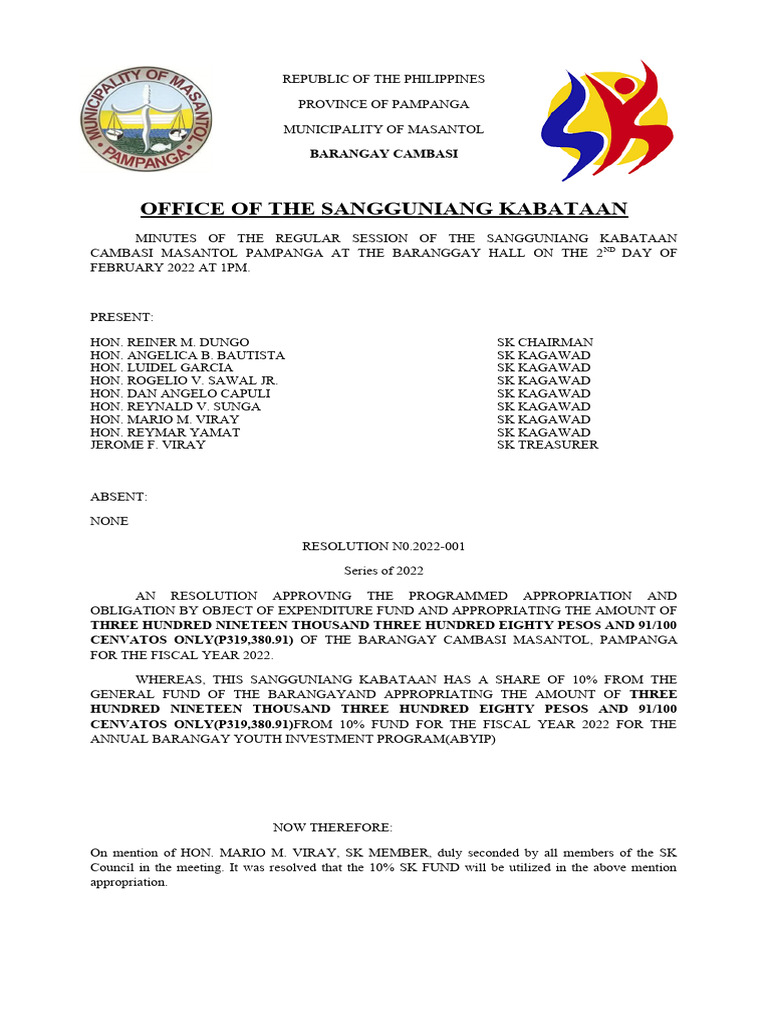 ABYIP-RESOLUTION 2023 | PDF | Government | Philippines