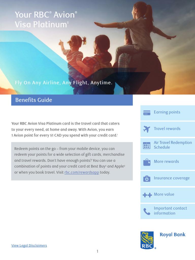 RBC Visa Platinum Avion Benefits Guide | PDF | Credit Card | Debit Card