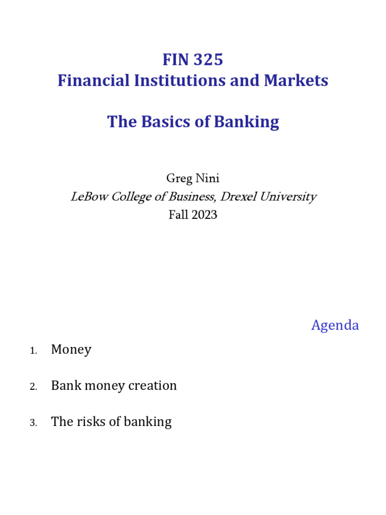 (4b) The Basics of Banking | PDF | Banks | Equity (Finance)