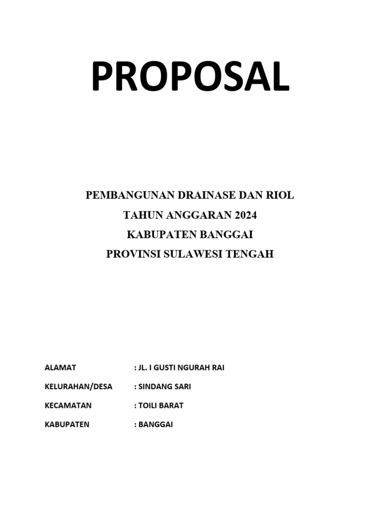 Proposal Drainase Riol | PDF
