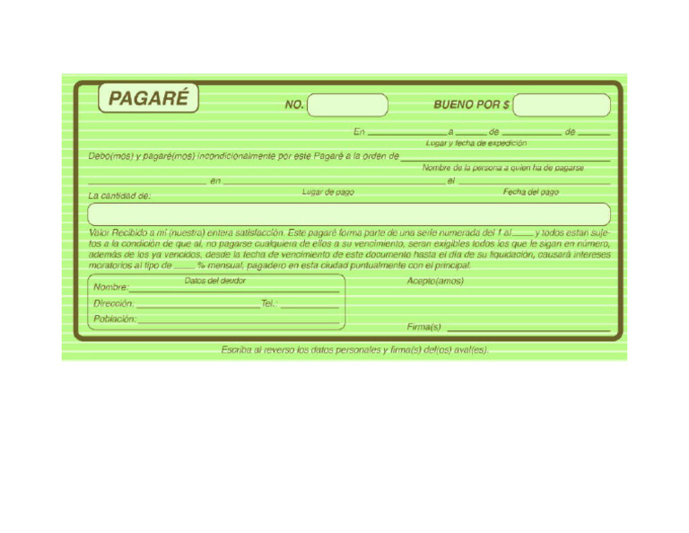 Ejemplo de Pagare | PDF