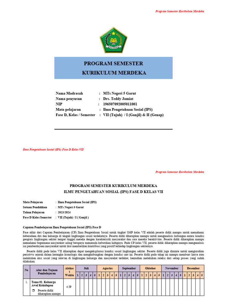 PROMES Kurikulum Merdeka | PDF