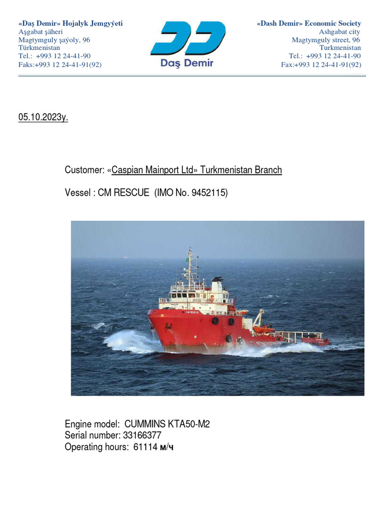 CM RESCUE Engine Overhaul Report | PDF | Piston | Cylinder (Engine)