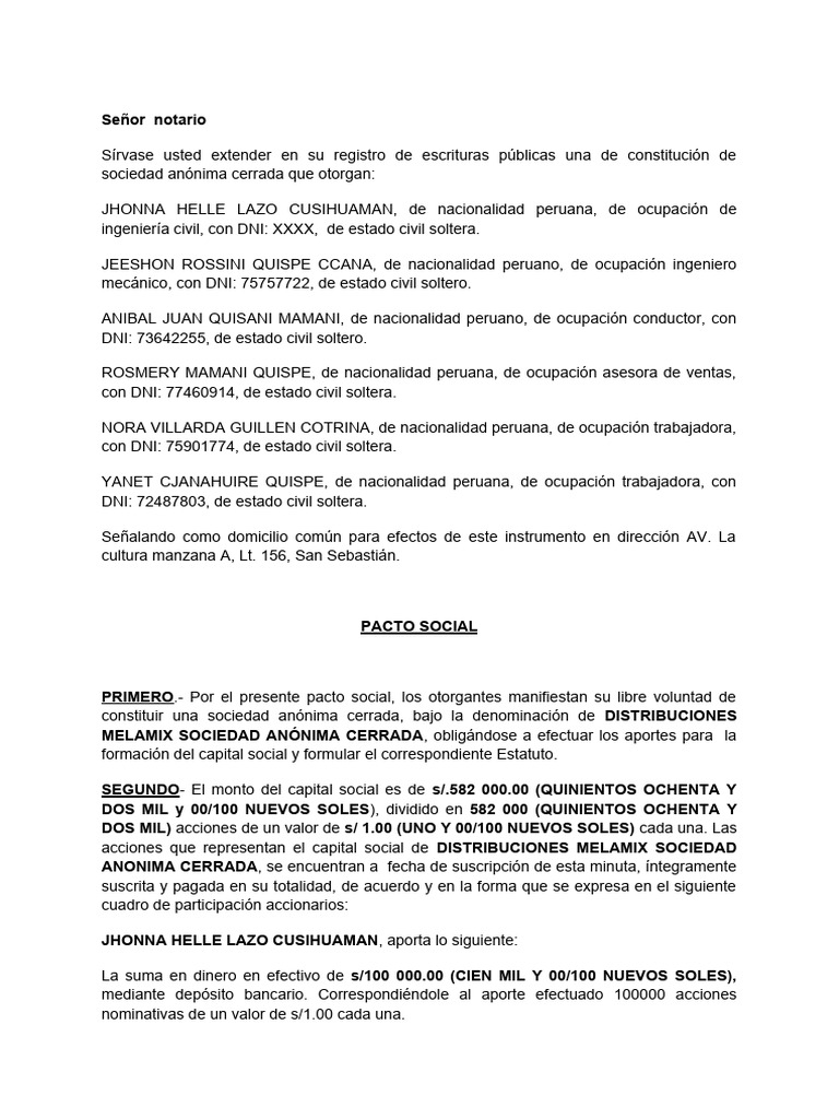 Minuta | PDF