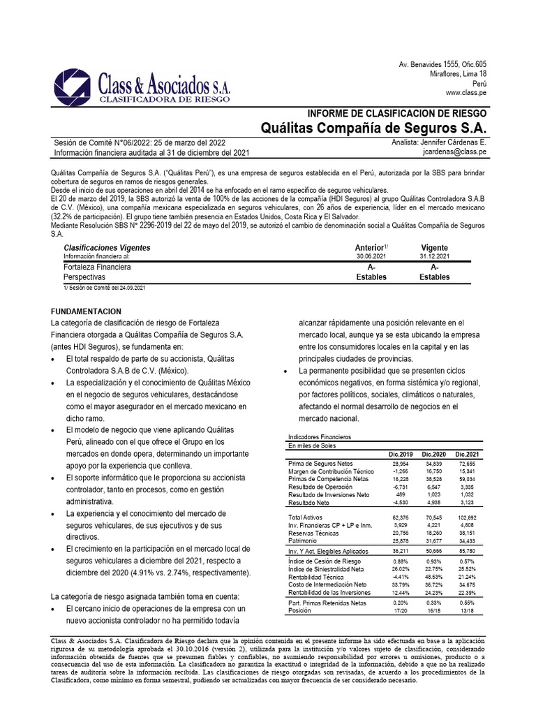 Qualitas Seguros | PDF | Seguro | Perú