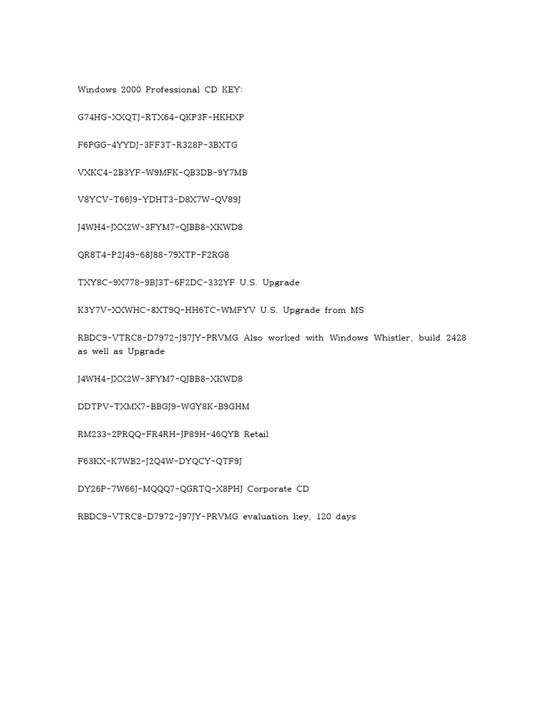 Windows 200 CD Keys | PDF