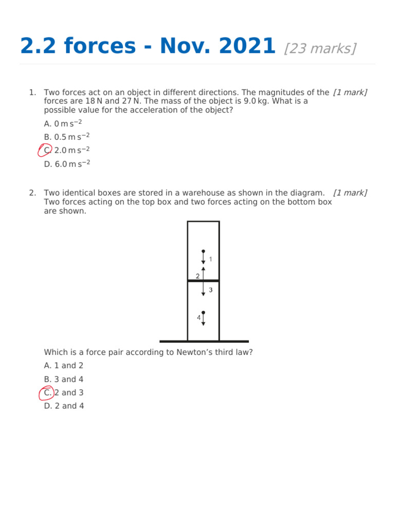 2.2 Forces - Nov. 2021 | PDF | Force | Friction