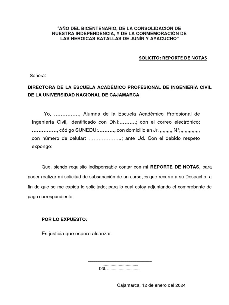 Solicitud Record de Notas 1 | PDF