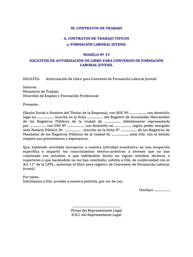 Modelo de Contrato de Trabajo Varios | PDF | Derecho laboral | Business