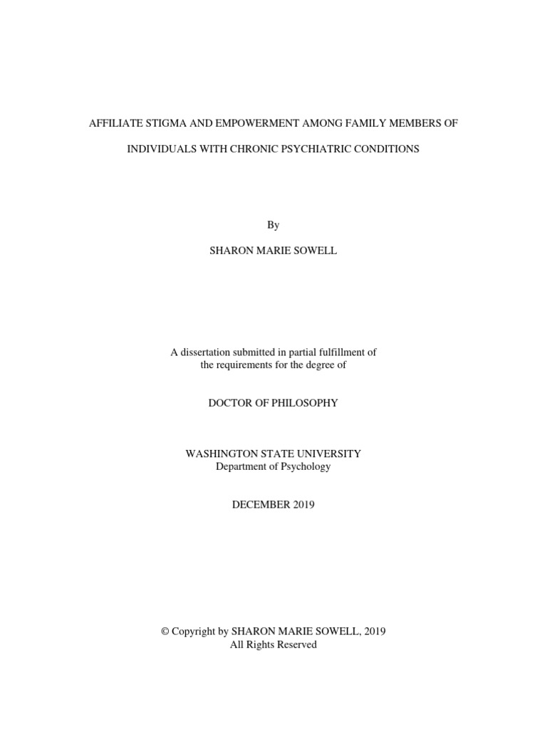 Disertation Sowell - Wsu - Empowerment and Affiliate Stigma | PDF ...